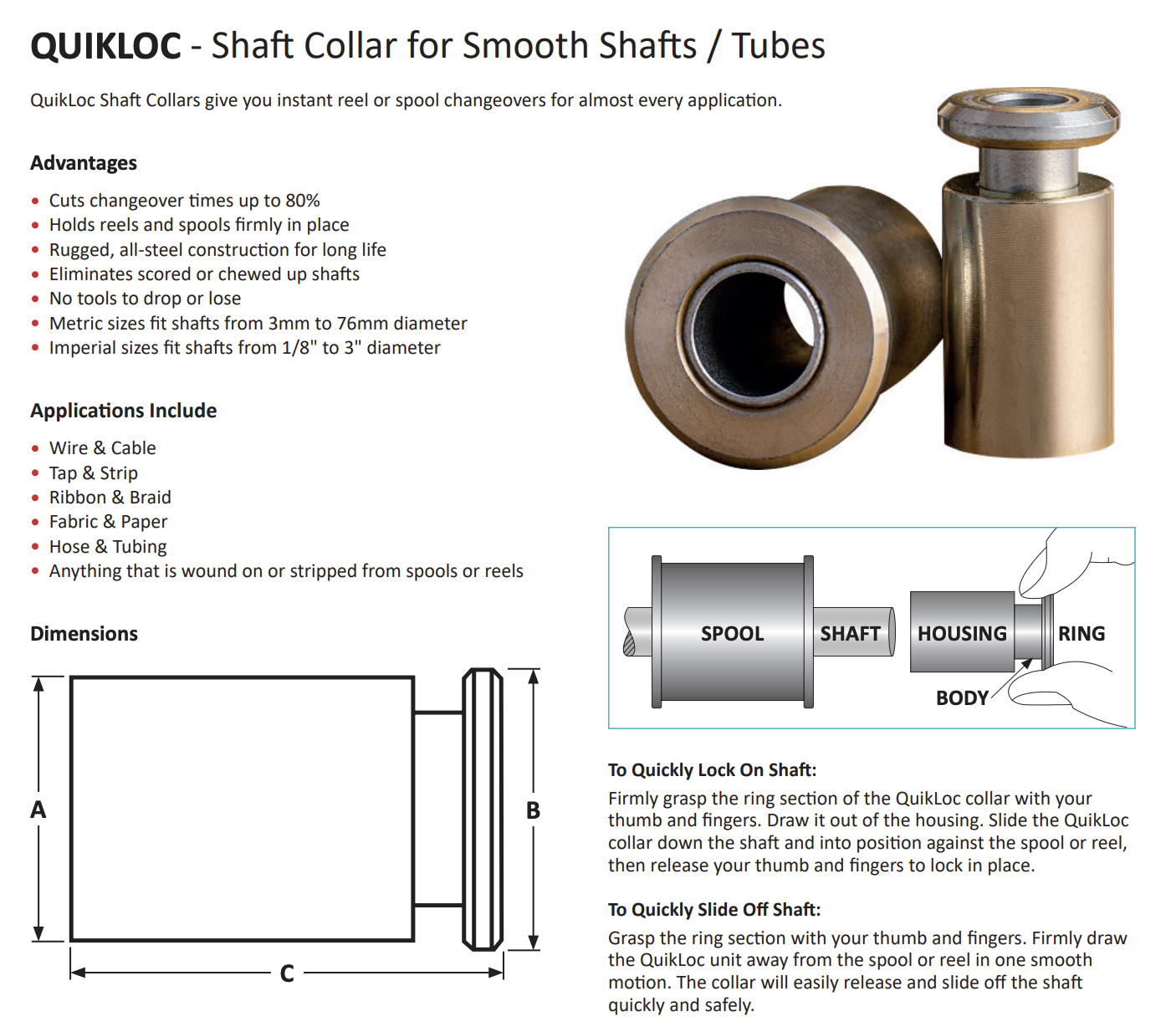 Products in Use - QuikLoc All Steel Shaft Collars